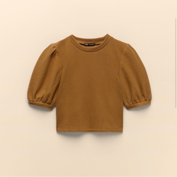 Zara | Tops | Zara Soft Top With Puff Sleeves | Poshmark